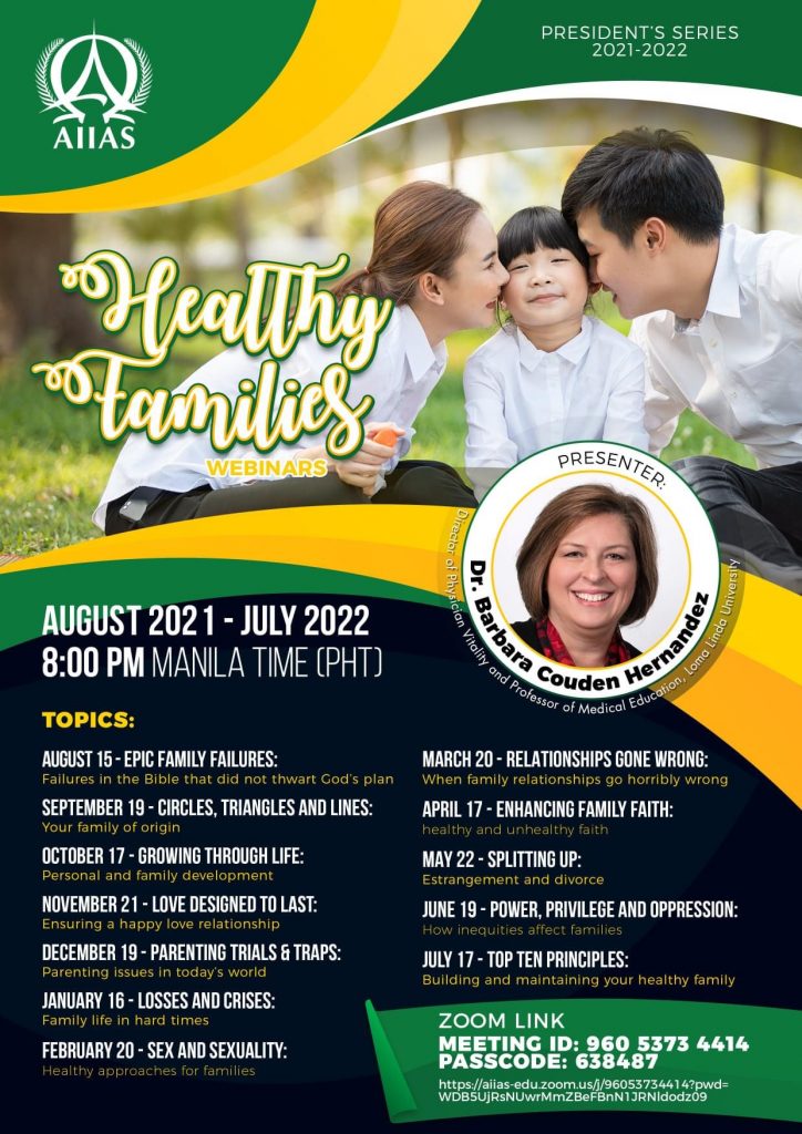 AIIAS Launches Healthy Families Webinar Series - Adventist ...