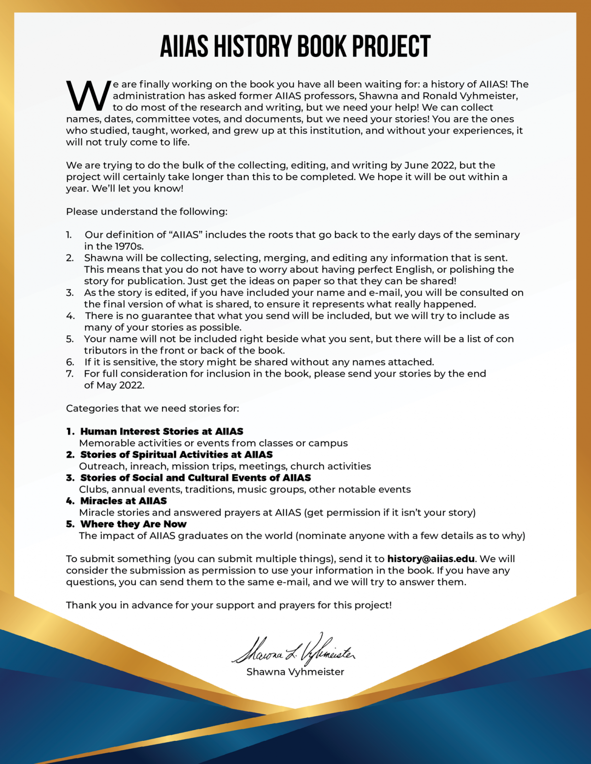 AIIAS History Book Project - Adventist International Institute of ...